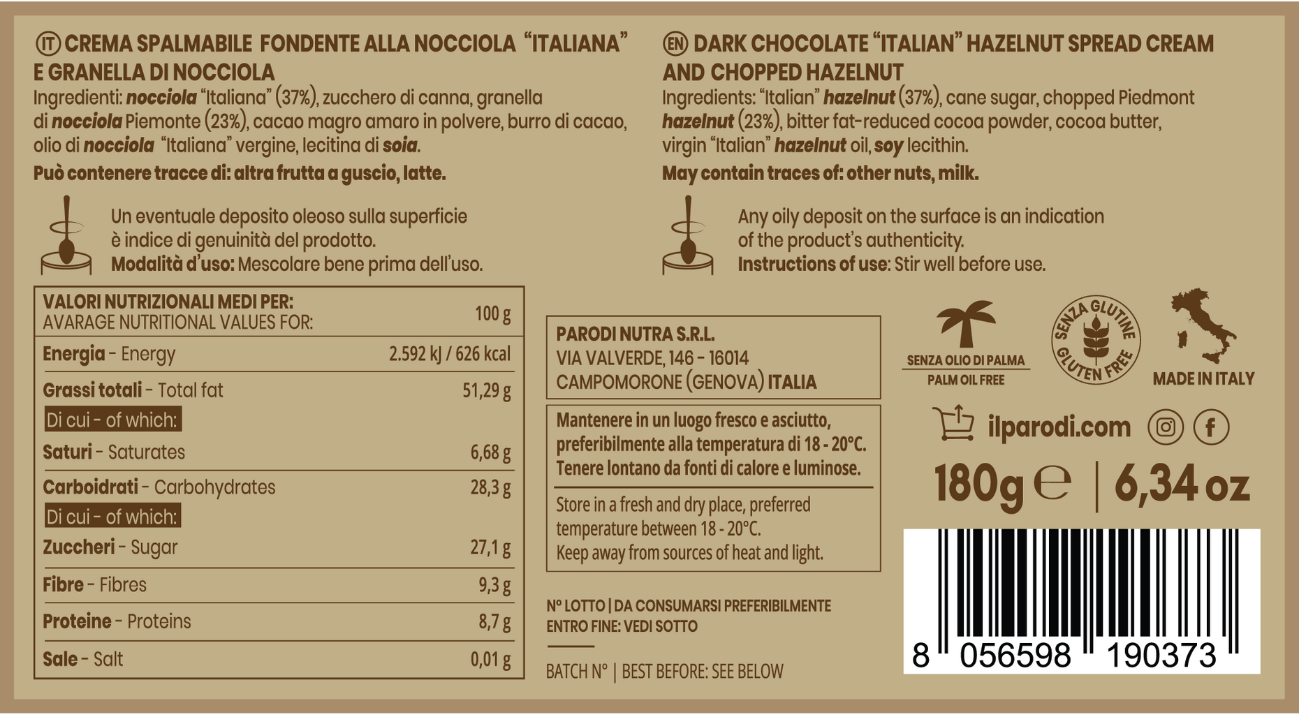 LA CRUNCHY - Crema di nocciola splamabile con granella di nocciola – Il ...